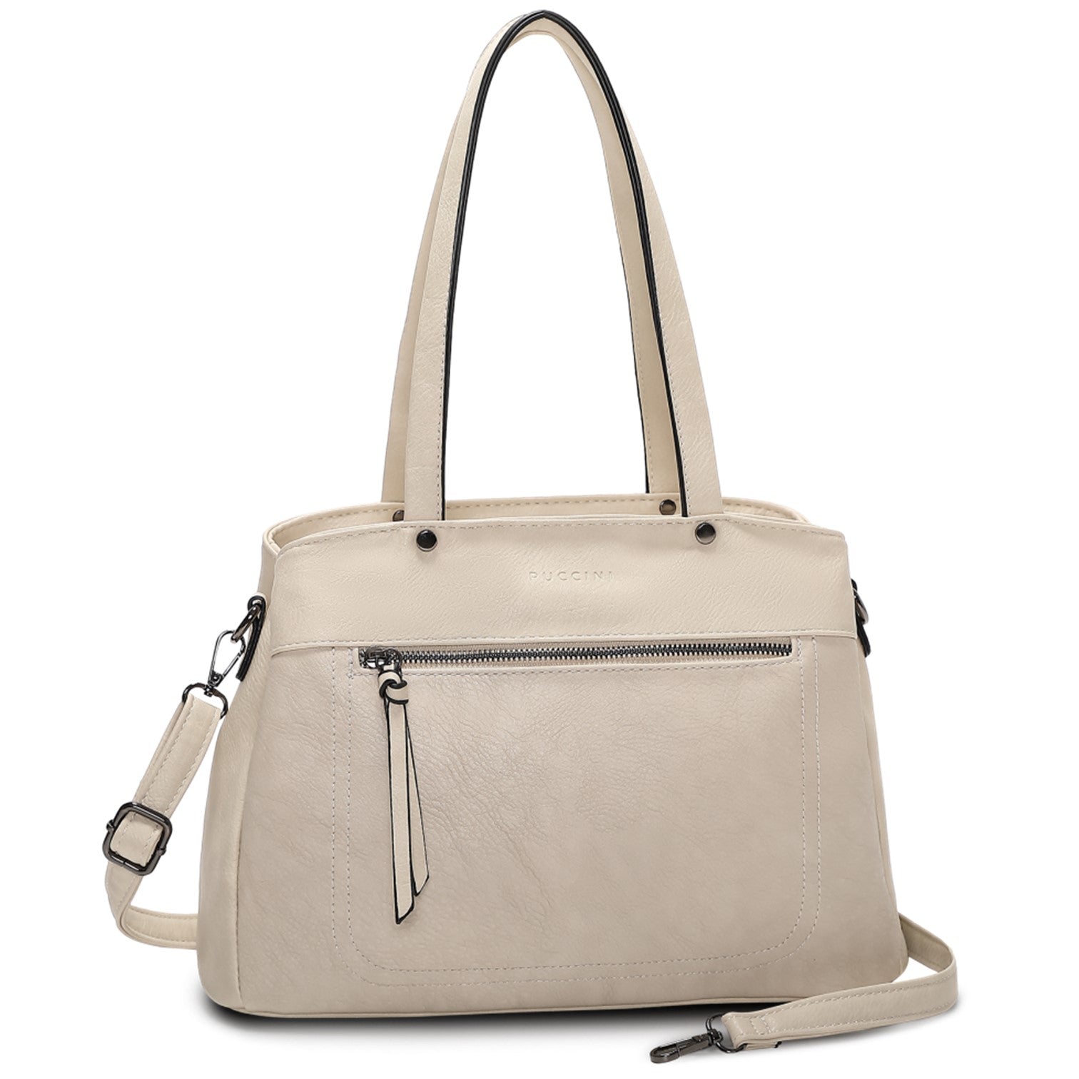 Puccini Donna Handväska 3 fack Beige – Adriatik